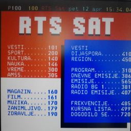Teletekst na kanalu RTS SAT | Vesti | RTS
